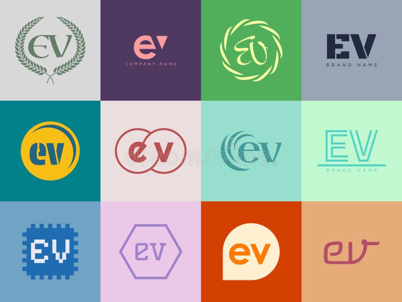EV Logo Company Template. Letter E and V Logotype Stock Vector ...