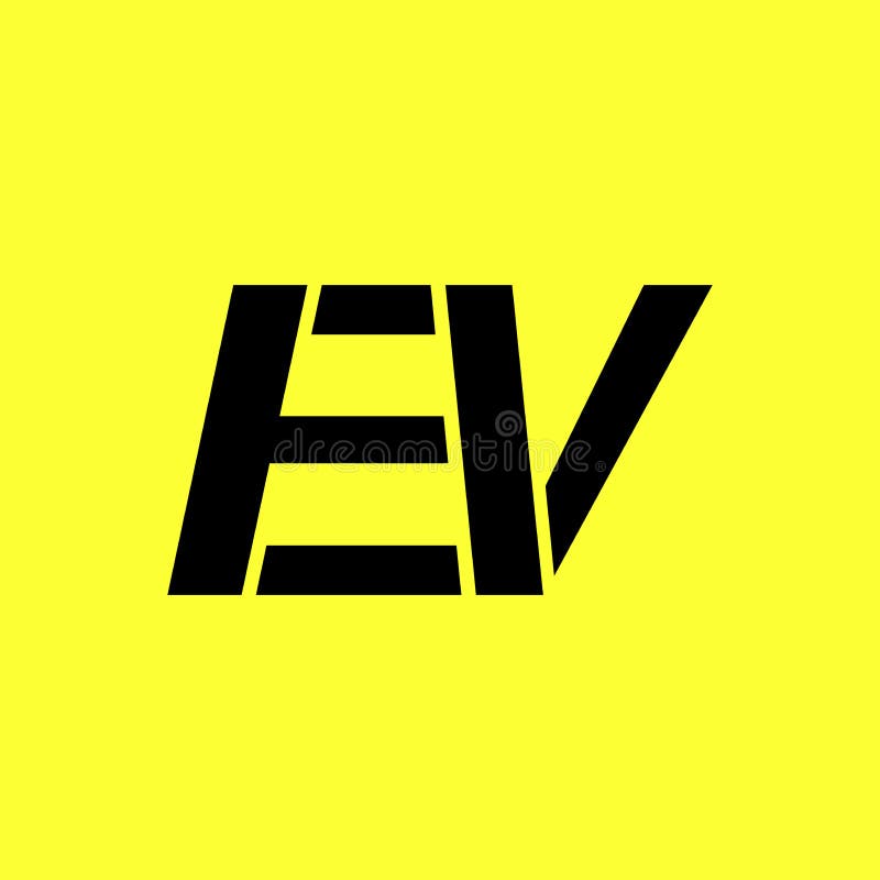 EV Logo Design. EV Power Letter Logo Design. Stock Vector ...