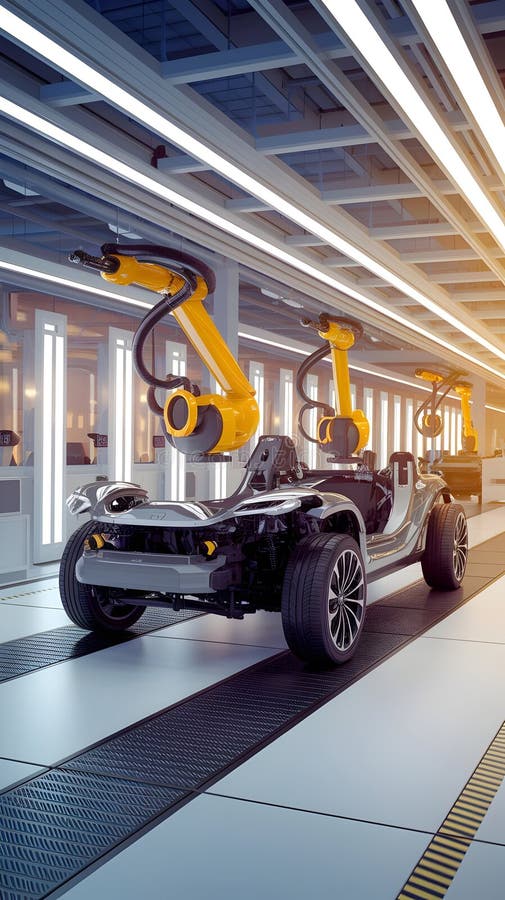 EV Manufacturing Process: Battery and Chassis Production Stock ...