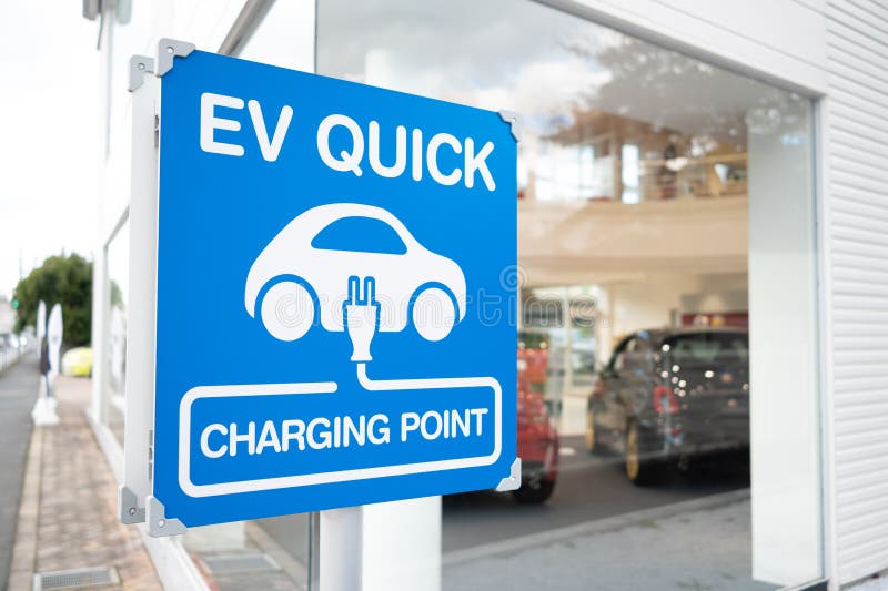EV Quick Charging Point Sign. Stock Photo - Image of charger ...
