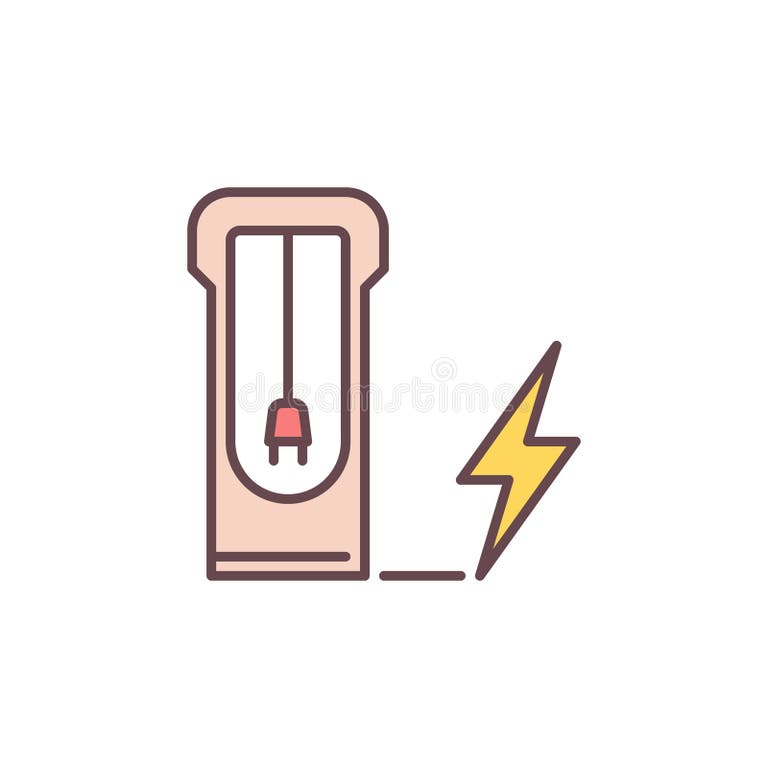 EV Recharging Point Vector Concept Colored Icon Stock Vector ...