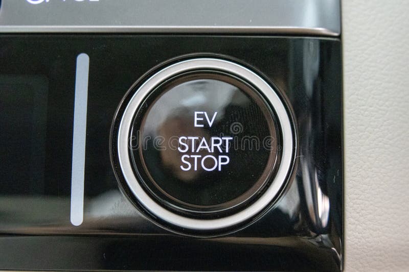 EV Start Stop Button Inside a Car Stock Photo - Image of engine ...