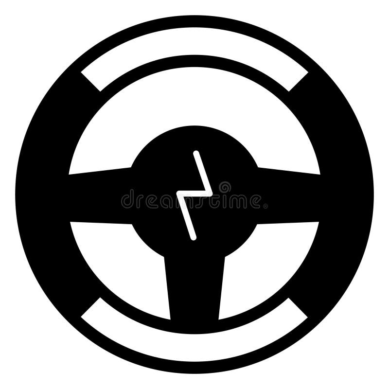 EV Steering Wheel Solid Icon, Car Driving Control Concept. Vector ...