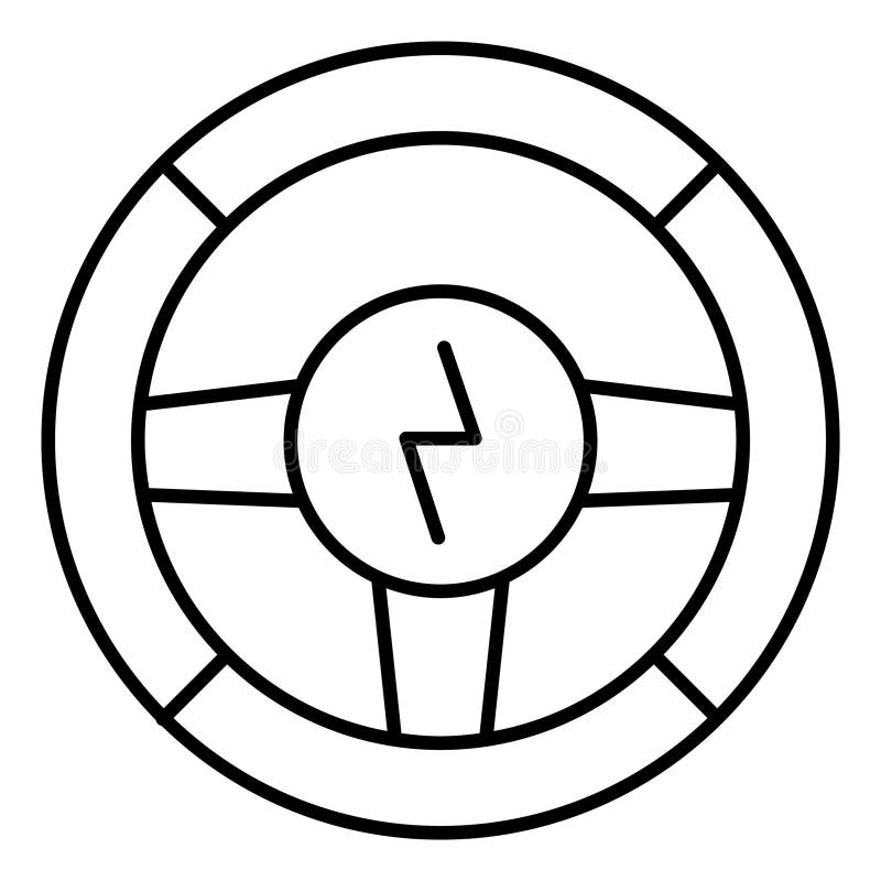 EV Steering Wheel Thin Line Icon, Car Driving Control Concept. Vector ...