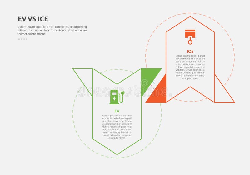 EV Vs ICE Technology Infographic Outline Style with 2 Point Comparison ...