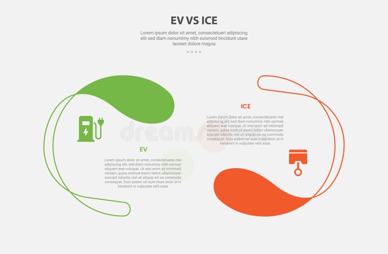 EV Vs ICE Technology Infographic Outline Style with 2 Point Comparison ...