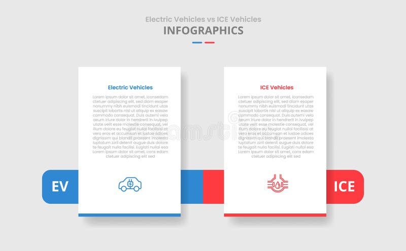 EV Vs ICE Vehicles Machine Comparison for Infographic with Vertical ...