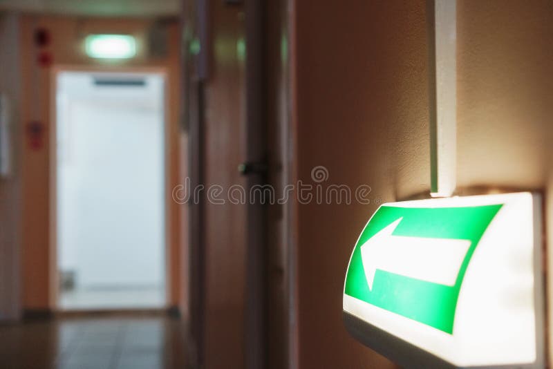 Evacuation Arrow with Illumination from the Building To the Room ...