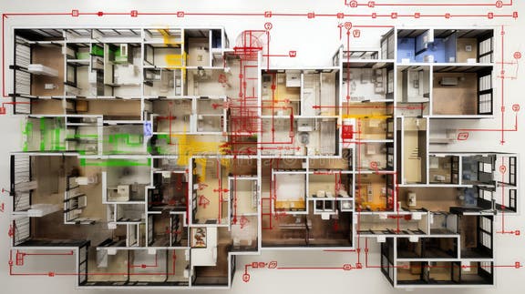 Evacuation Fire Escape Plan Stock Illustration - Illustration of ...