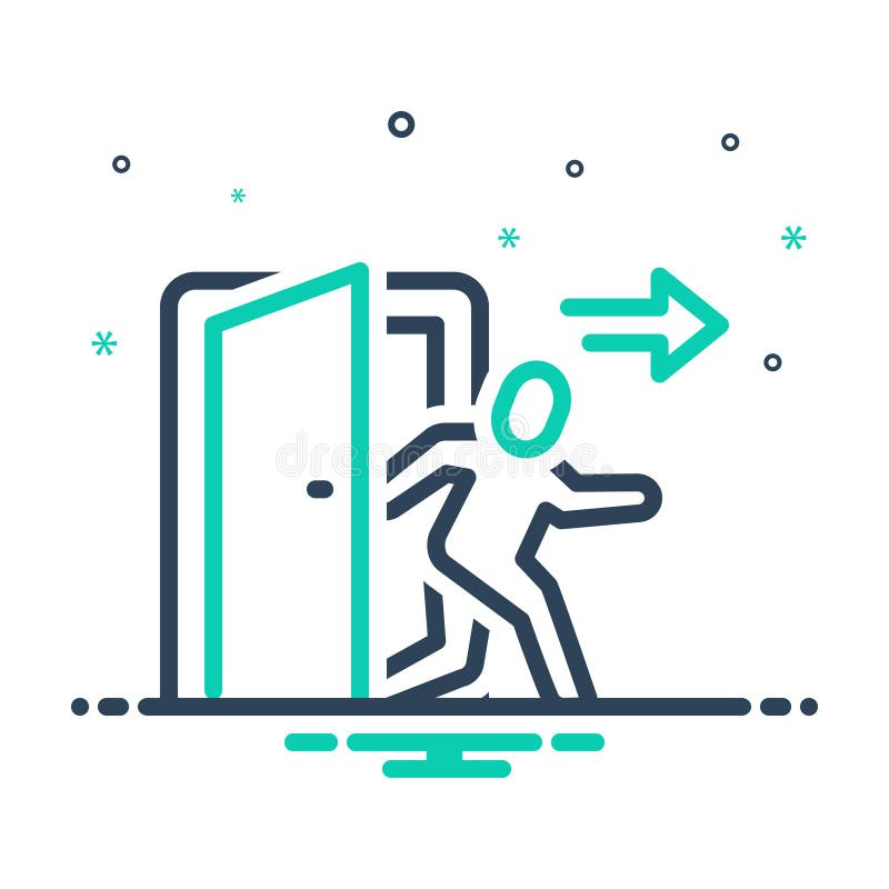 Mix Icon for Evacuation, Exit and Way Stock Vector - Illustration of ...