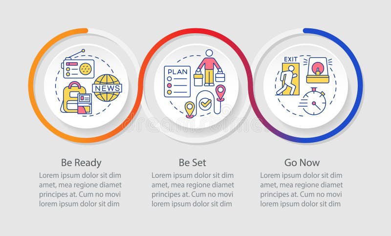 Evacuation Levels Infographics Circles Sequence Stock Vector ...