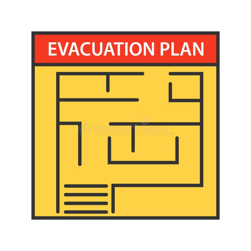 Evacuation plan color icon stock vector. Illustration of design - 197073199