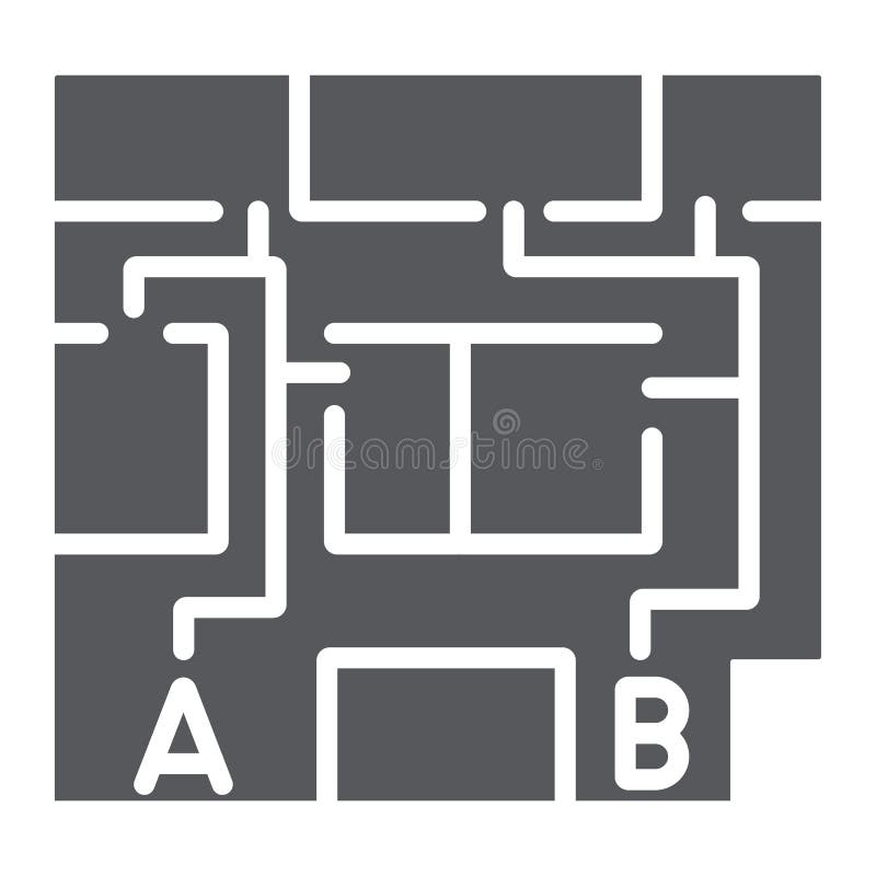 Evacuation Plan Line and Glyph Icon, Evacuate and Emergency, Fire ...