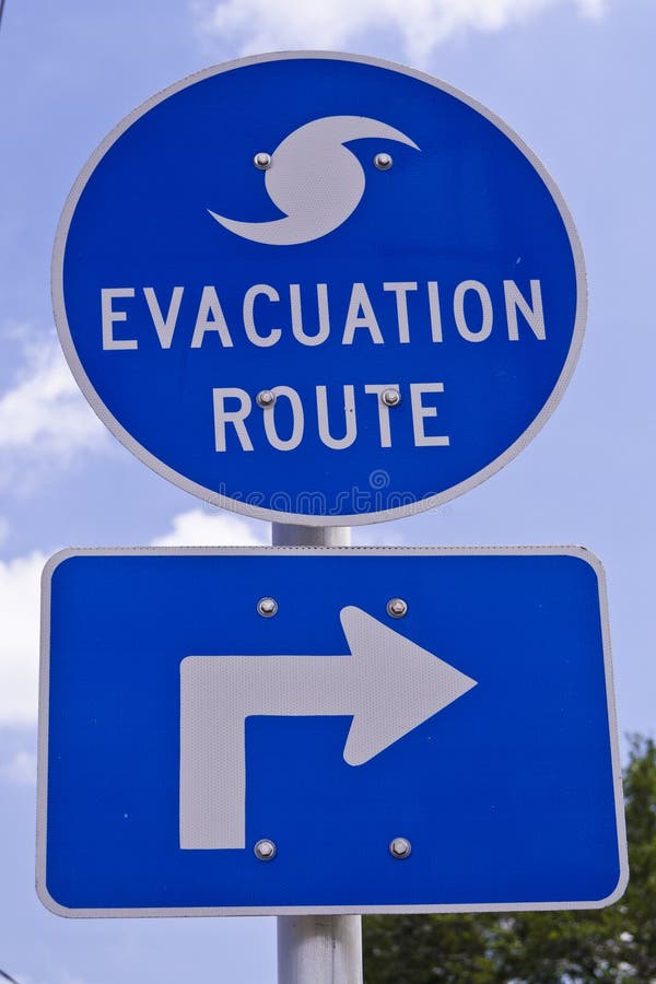 Evacuation Route Sign stock photo. Image of asphalt, exit - 15698078