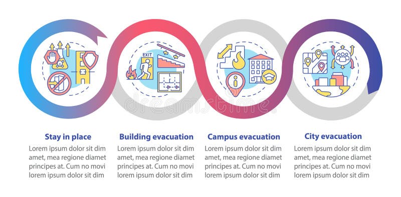 Evacuation Types Loop Infographic Template Stock Vector - Illustration ...