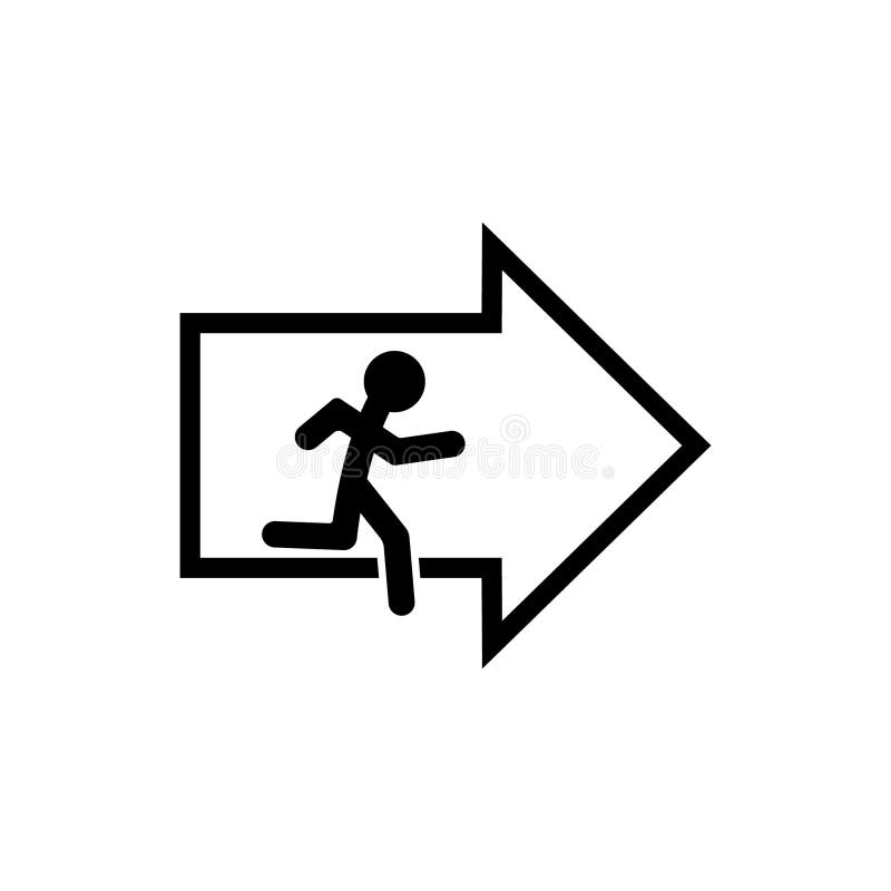 Evacuation Vector Icon, Escape Symbol Stock Vector - Illustration of ...