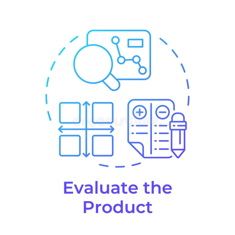 Evaluate Product Blue Gradient Concept Icon Stock Vector - Illustration ...