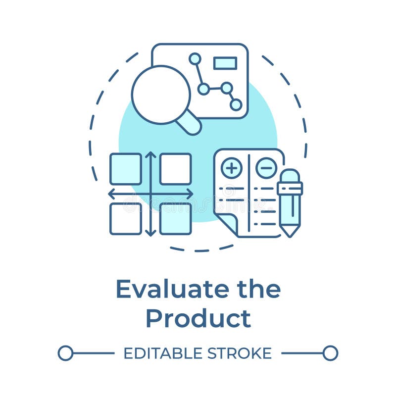 Evaluate Product Soft Blue Concept Icon Stock Vector - Illustration of ...