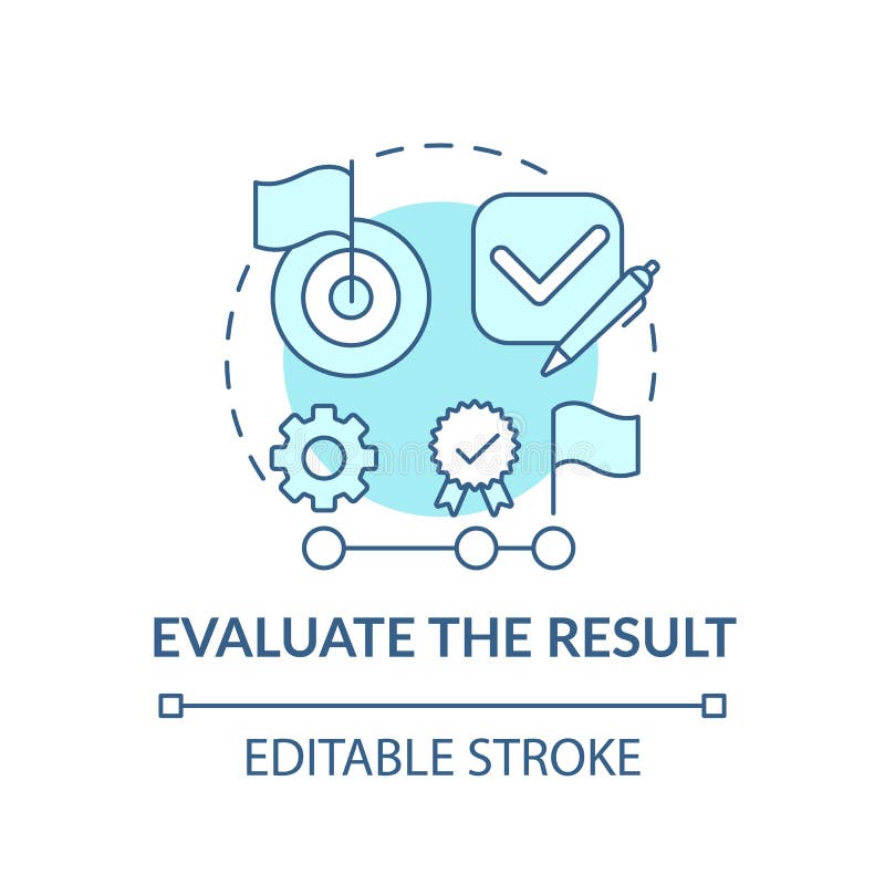 Evaluate the Result Blue Concept Icon Stock Vector - Illustration of ...