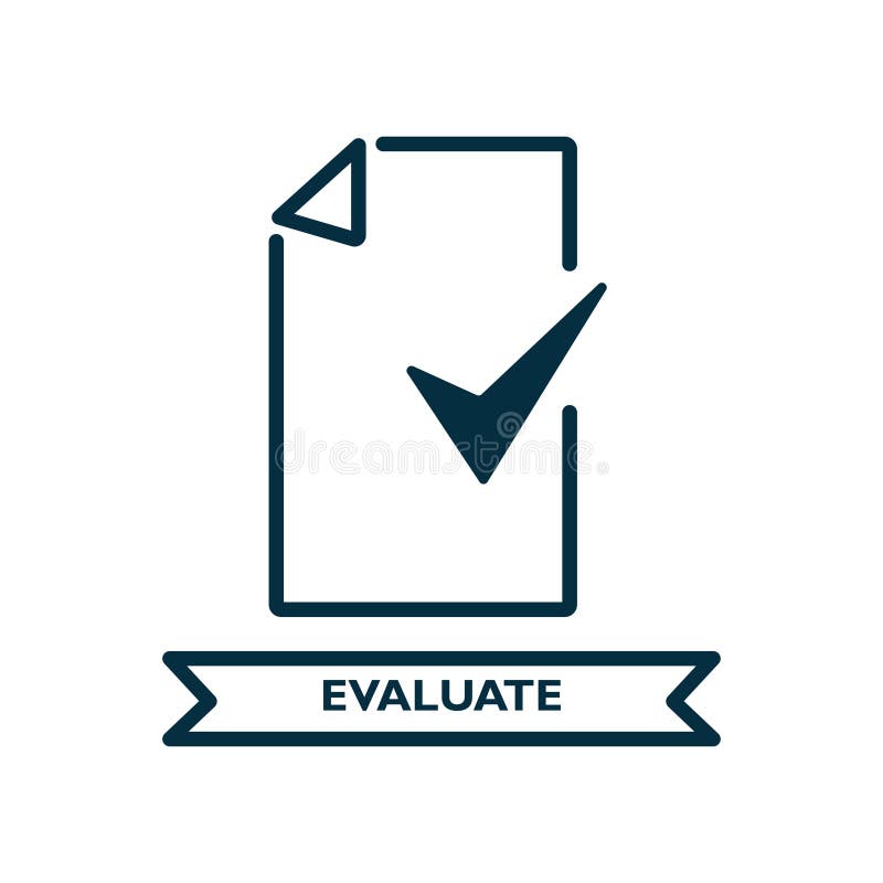 Evaluate Vector Icon Isolated on White Background. Outline, Thin Line ...