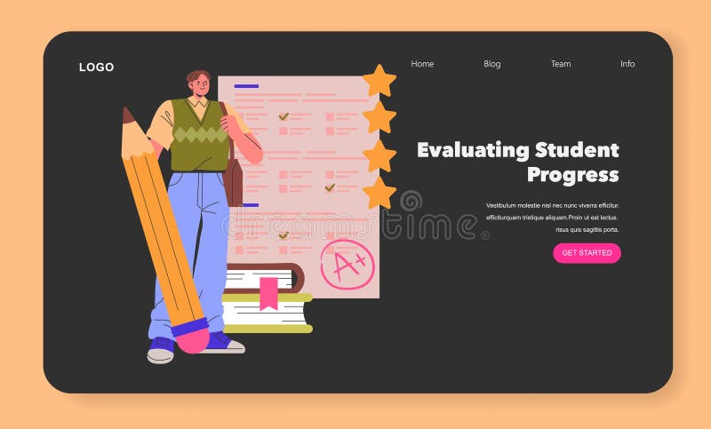 Evaluating Student Progress Utilizing Innovative Stock Vector - Illustration of educator ...
