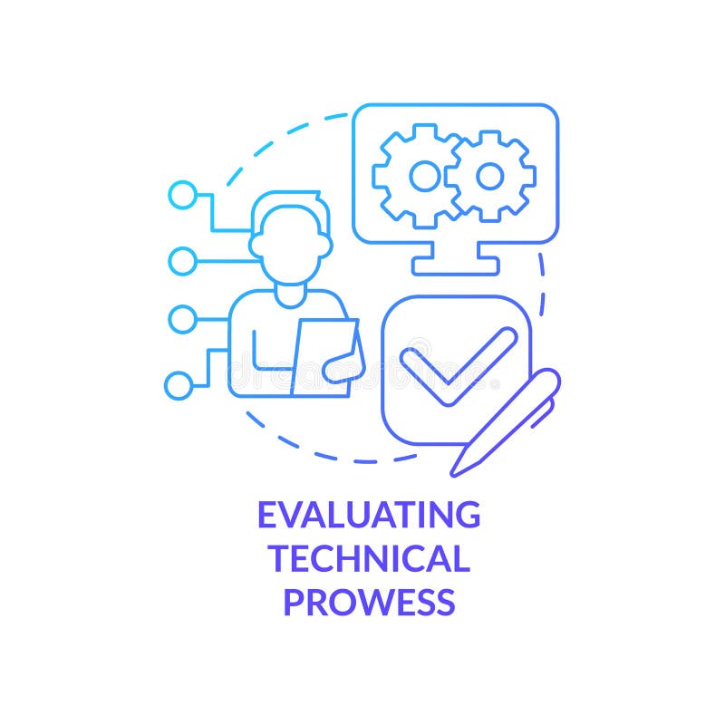 Evaluating Technical Prowess Blue Gradient Concept Icon Stock Vector ...