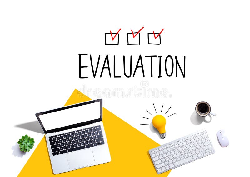 Evaluation with Computers and a Lightbulb Stock Illustration ...