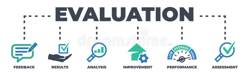 EVALUATION Concept with Icons and Signs Stock Vector - Illustration of ...