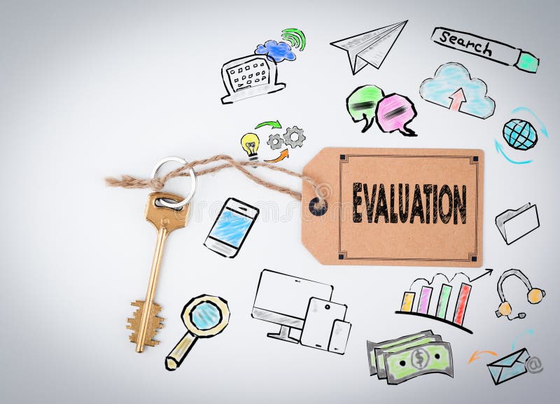 EVALUATION Concept. Chart with Keywords and Icons Stock Illustration ... EVALUATION Concept. Chart with Keywords and Icons Stock Illustration ...