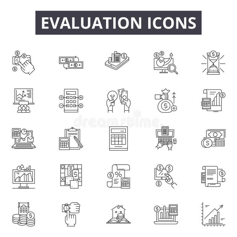 Evaluation Line Icons, Signs, Vector Set, Outline Illustration Concept ...