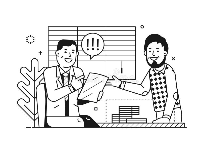 Evaluation Process Concept with Boss and Employee Stock Vector ...