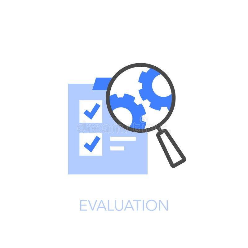 Evaluation Symbol with Questionnaire Form and Magnifier with Process ...