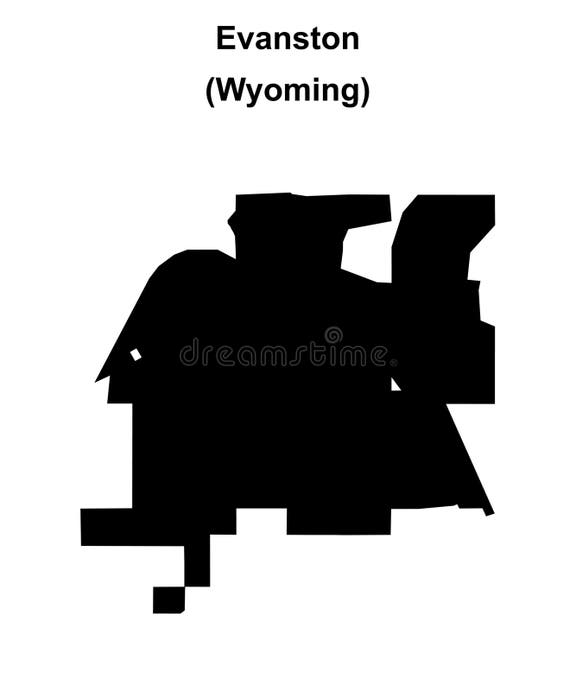 Evanston outline map stock vector. Illustration of empty - 357626148