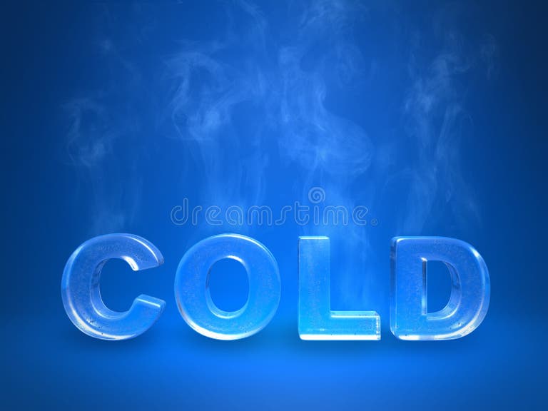 Evaporating Icy Cold Enscription on a Blue Studio Stock Illustration ...