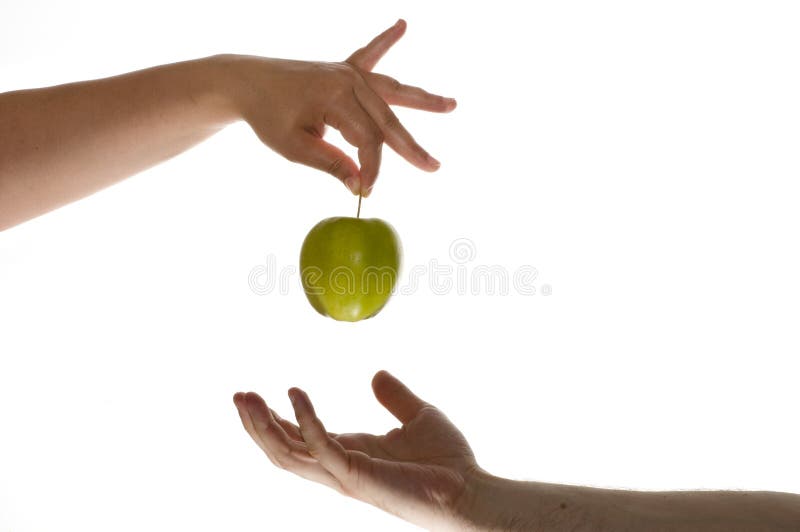 Eve gibt Adam Apfel stockfoto. Bild von adam, verbunden - 9722804