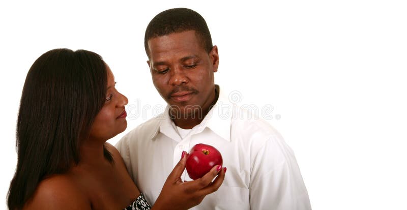 Eve Offering Apple To Adam stock image. Image of african - 3434621
