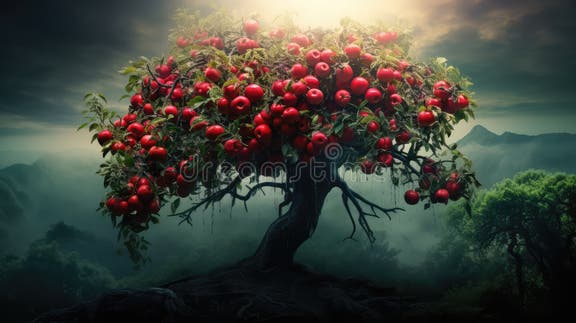 Eve Tree of Knowledge of Good and Evil Stock Illustration ...