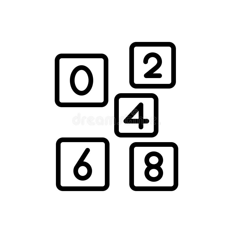 Black Line Icon for Even, Number and Count Stock Vector - Illustration ...