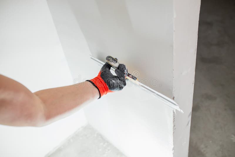 An Even Layer of Putty on the Wall for Leveling Stock Image - Image of ...