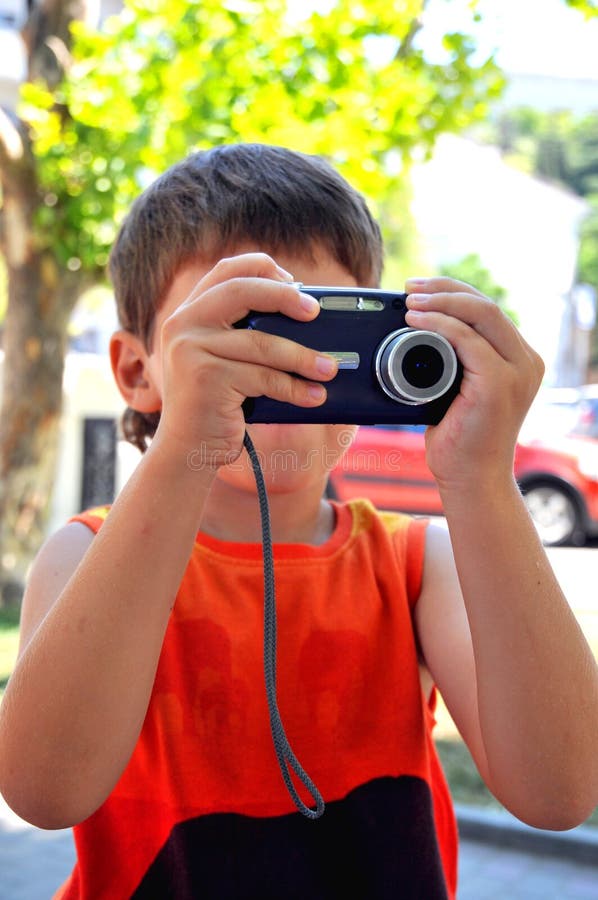 Even Little Boy Can Use Digital Camera Stock Photo - Image of person ...