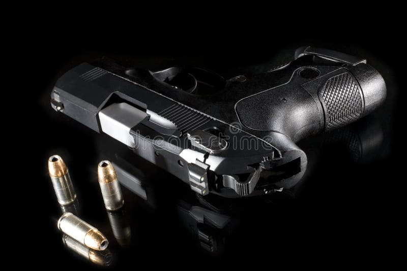 Even pistol stock photo. Image of firearm, reflection - 14427914