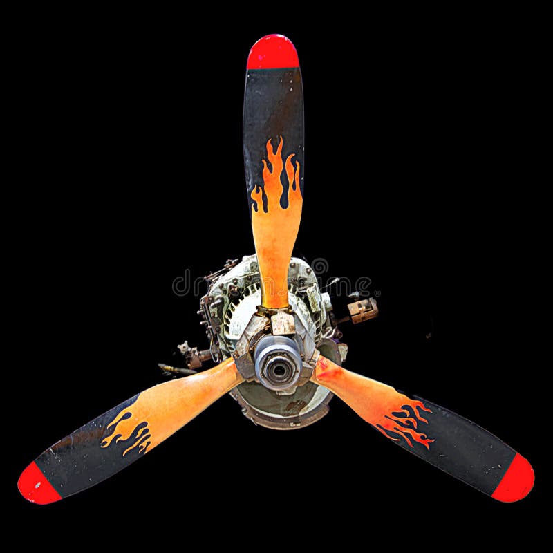 Engine and Flame Painted Propellers from a Vintage Airplane - Tulsa Air ...