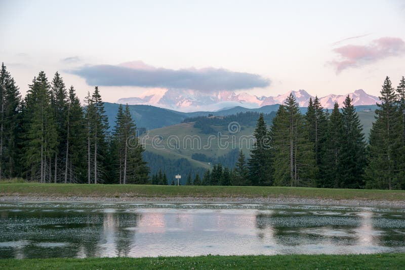 Evening in Alps mountains stock image. Image of nature - 36601149