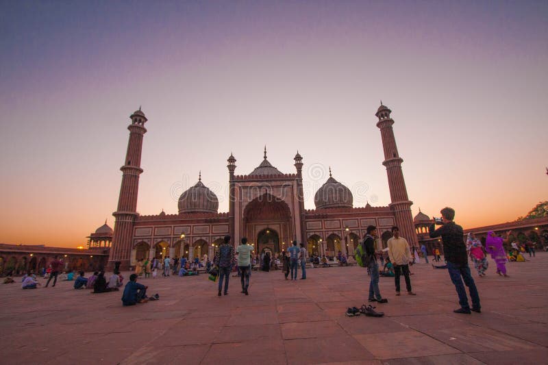 Evening Atmosphere at the Jama Masjid, New Delhi, India Editorial Photo ...