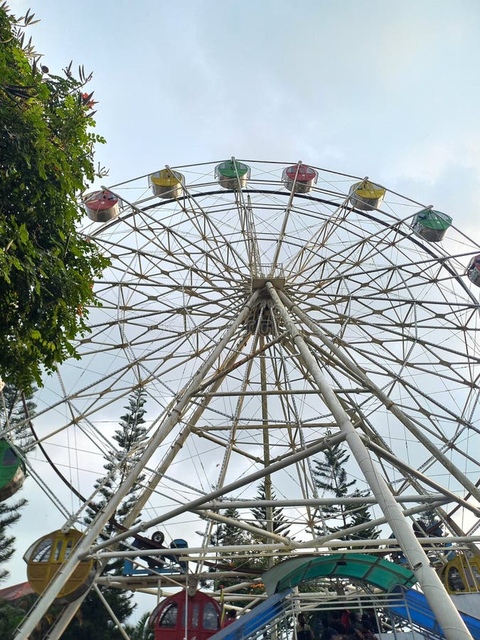 The Evening Atmosphere of Seeing the Ferris Wheel in the Batu City Park ...