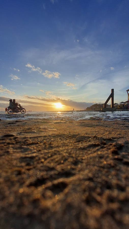 Evening Atmosphere on the South Coast at Bagedur Beach, Banten Province ...