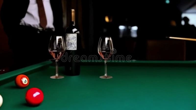A Bottle of Red Wine on a Pool Table. Stock Footage - Video of movement ...