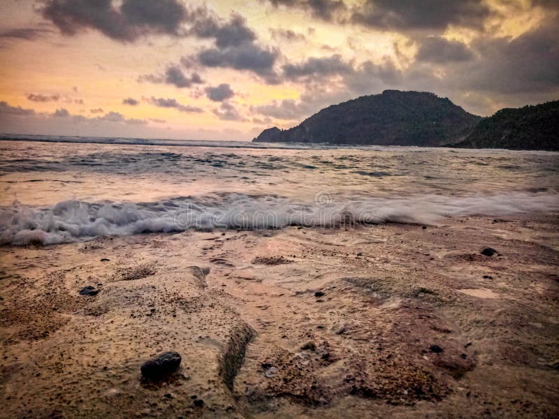 Evening Beach Atmosphere with Low Angle Stock Image - Image of angle ...