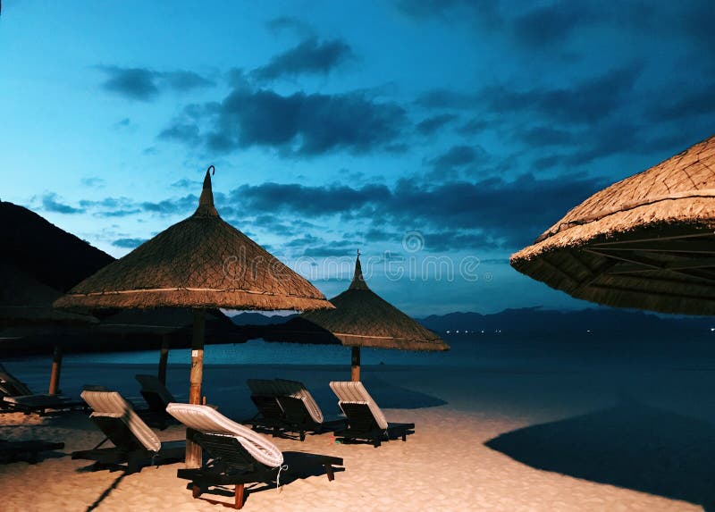 Evening beach stock photo. Image of beach, summer, evening - 193051462