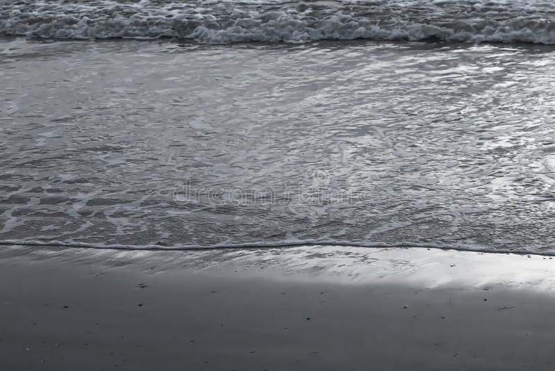 Evening Beach with Light Waves Stock Photo - Image of night, waves ...
